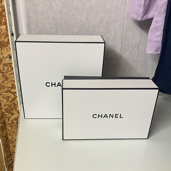 CHANEL | Storage & Organization | Chanel Classic White Boxes With Black ...